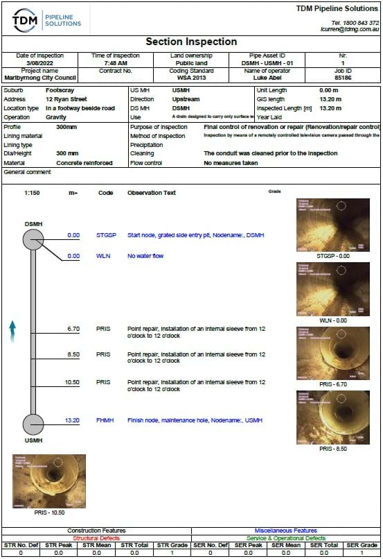 Wincan CCTV Pipeline Inspection Software - TDMPS
